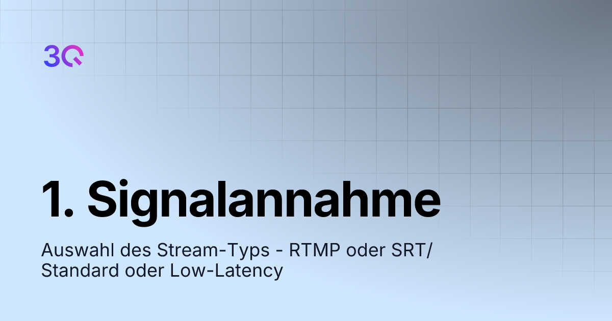 1. Signalannahme | Handbuch 3Q SDN