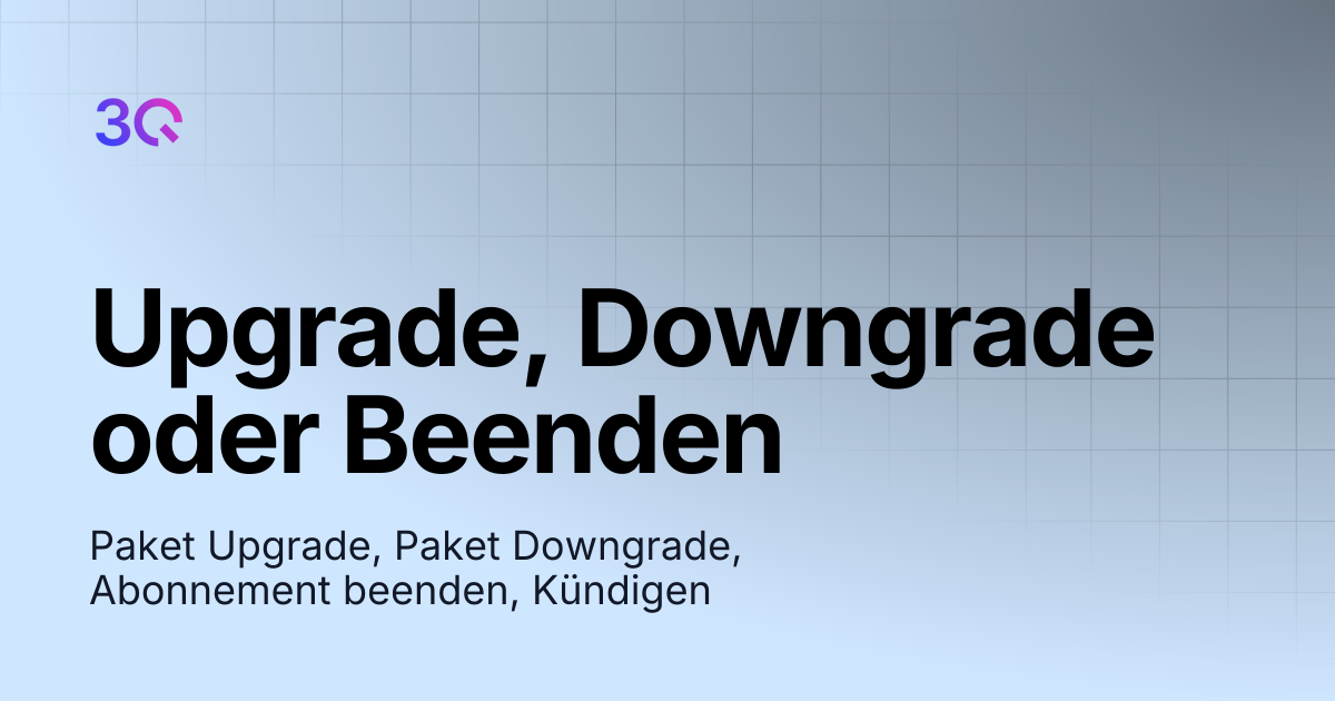Upgrade, Downgrade oder Beenden | Handbuch 3Q SDN